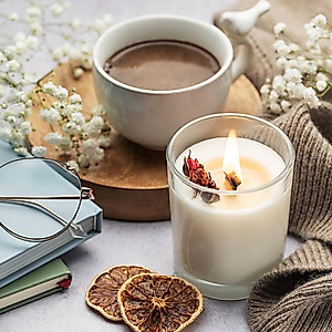 SUPMIND 15 Pack Candle Glass Jars-7oz Clear Empty Candle Jars with Bamboo Lids and Sticky Labels, Bulk Candle Jars for Making Candles Containers - Dishwasher Safe