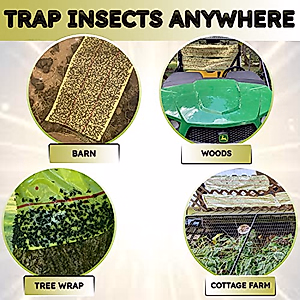 W4W, Spotted Lantern Fly Tree Trap - 4 Rolls (30 Feet Each Roll) - Lanternfly Tree Tape Creates a Sticky Barrier Protecting Trees from Harmful Insects - Non-Toxic