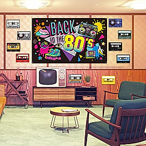 80's Party Decorations Back to The 80's Banner 80's Backdrop Background Decoration for Photography Background 80's Party Supplies, 73 x 43 x 0.04 Inch