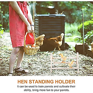 NUOBESTY Chicken Wooden Jungle, 1 Pc Birds Gym Backyard Barnyard, Chick Perch Wood Stand Chicken Cage Wood Roosting Bar Chicken Toys for Coop and Brooder for Chickens Hens Chicks |43X34X25.5CM