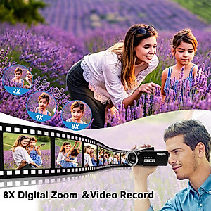 Rawiemy Kids Video Camera Camcorder 1080P 36MP Video Recorder Vlogging Camera for YouTube TikTok Digital Camera Recorder Kids Camcorder with 2.8" LCD Screen,8X Digital Zoom for Teens Beginners