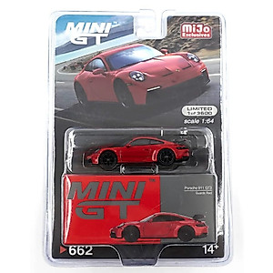 True Scale Miniatures Model Car Compatible with Porsche 911 (992) GT3 Guards Red 1/64 Diecast Model Car MGT00662