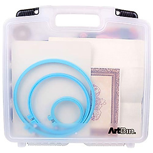ArtBin 6962AB Quick View Deep Base Carrying Case with Removable Dividers and Tray, Portable Art & Craft Storage Box, 15", Clear