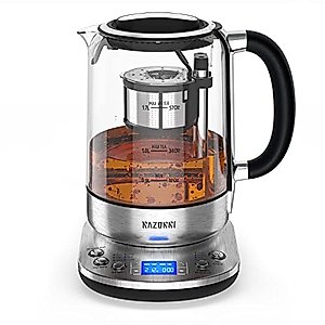 Razorri Electric Tea Maker 1.7L with Automatic Infuser for Tea Brewing, Stainless Steel Glass Kettle, Presets for 5 Tea Types and 3 Brew Strengths, 24 Hour Delayed Start, Keep Warm Setting
