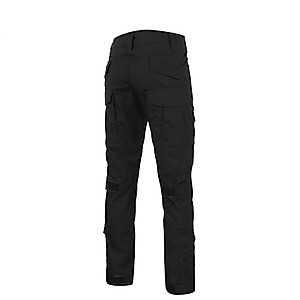 HARGLESMAN Military BDU Uniform Camo Airsoft Paintball Shirt and Pants Tactical Combat Practical Training Suit Work Shooting Hiking Fishing Hunting Outdoor Black L