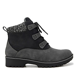 JBU by Jambu Women's Stone Ankle Boot, Black/Charcoal, 8