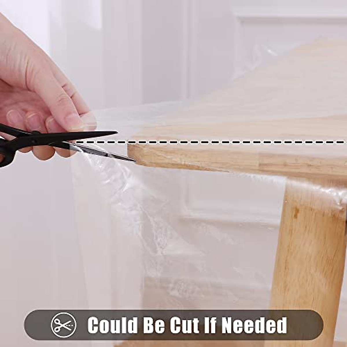 smiry Clear Plastic Table Cloth, 100% Waterproof Vinyl Rectangle Tablecloth Protector, Oil Spill Proof Wipeable Transparent Tablecloths for Dining, Picnic, Camping, Outdoor (60" x 84")