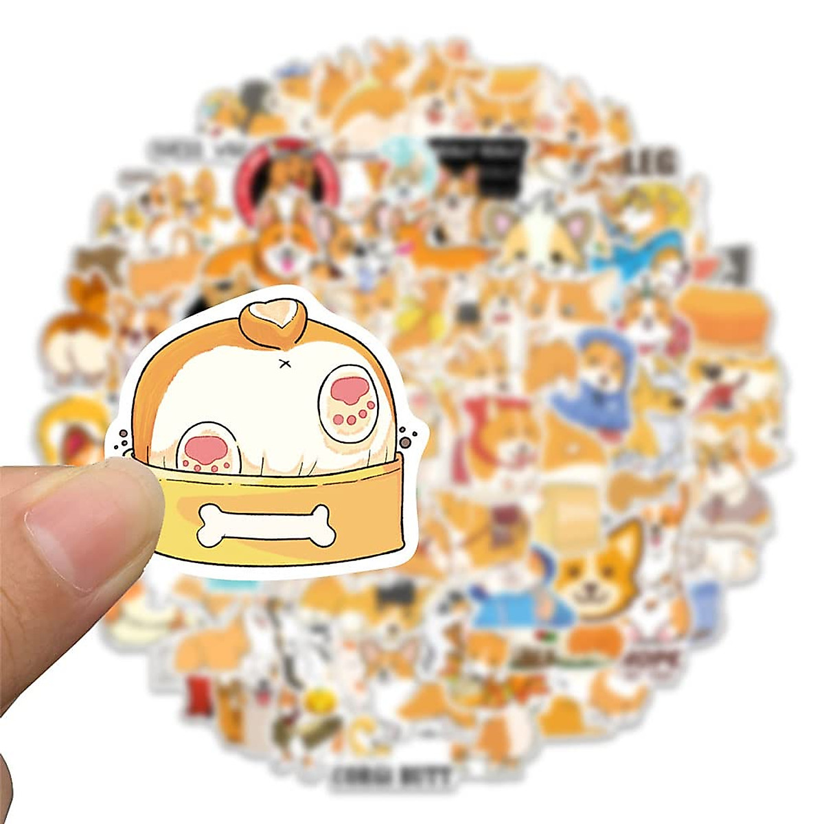Corgi Stickers 100pcs Cute Animal Kawaii Fashion Cartoon Stickers Waterproof for Teens Girls and Boys Birthday Gift Party Favors (Corgi 100pcs)