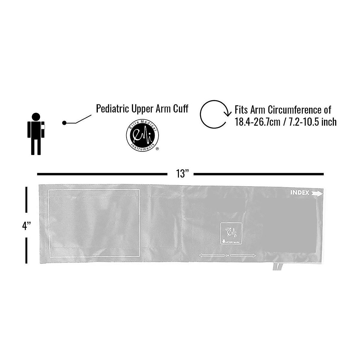 EMI Pediatric Aneroid Sphygmomanometer Manual Blood Pressure Monitor with Child Sized Cuff (Fits arms Size: 18.4 cm to 26.7 cm) and Carrying Case EBC-215