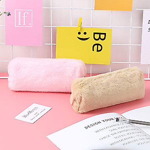 Yjcnelcr Pencil Pouch Pencil Case Large Cartoon Plush Pencil Pouch Portable Plush Cosmetic Storage Bag for Travel for School Supplies