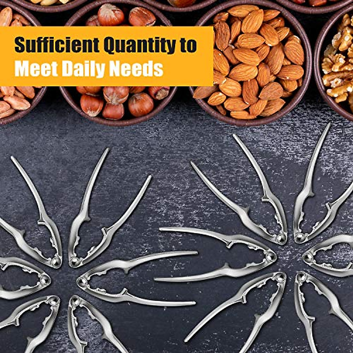 20 Pcs Crab Crackers, Crab Crackers and Tools Seafood Crackers Stainless Steel, Lobster Crab Leg Crackers Opener Set, Shellfish Crab Claw Nut Crackers for Home Kitchen Party Tools, Silver