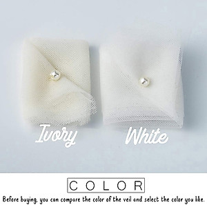 Unsutuo Lace Applique Bride Wedding Veil 1 Tier Short Fingertip Bridal Tulle Veil with Comb for Women and Girls (L:118",W:59", Ivory)