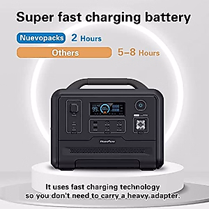 Nuevopacks 1200W Portable Power Station 960wh Solar Generators For Home Use Solar Generator Fast Charge LiFePO4 Powerstation Electric Generator for Home Battery Backup Outdoor Camping