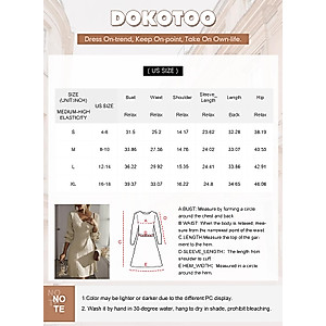 Dokotoo Womens Sweater Dress Spring Dresses for Women 2025 Business Casual Outfits Work Dress Trendy Casual Long Sleeve Dresses V Neck Knit Ribbed A Line Sweater Mini Dress Trendy Brown Dress M