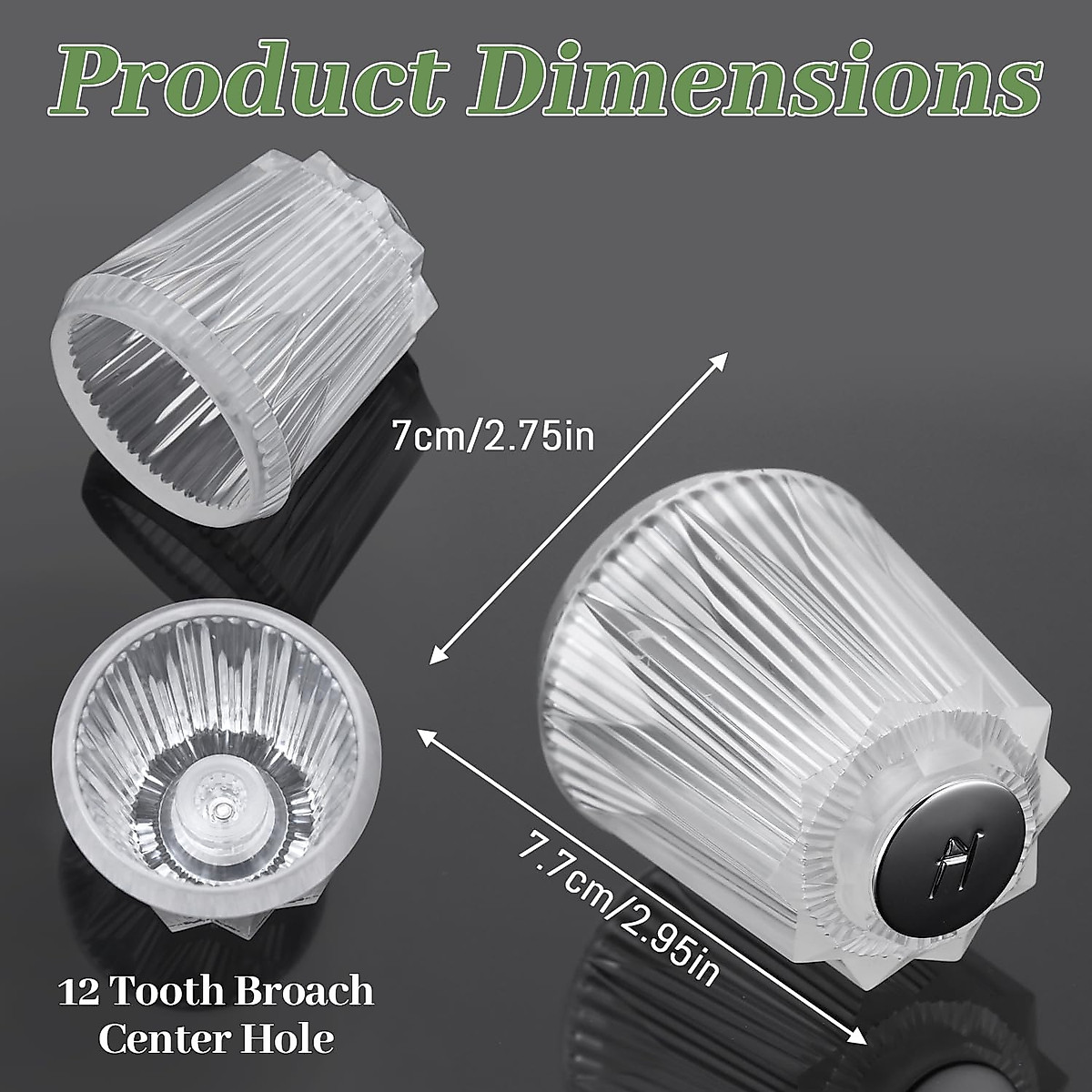 Shower Knob Replacement Compatible with Price Pfister Contessa & Windsor Tub and Shower Faucet Shower Knobs, Shower Knobs 2 Piece Replacement for Pfister Shower Handle Replacement, Clear Acrylic