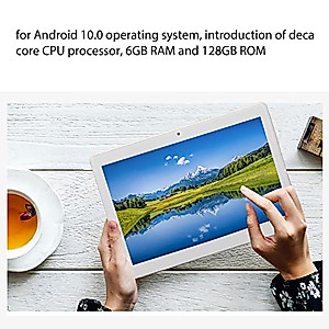 Garsentx Tablet for Portable Entertainment, 10.1in Tablet, 6GB RAM 128GB, 1080p HD IPS Display, Deca Cores Processor, 2.4G 5G WiFi, Android 10.0, 8800mAh,WiFi, Calling Tablet, Rose(US)