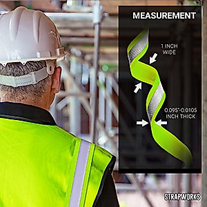 Strapworks BioThane Gold Series Coated Reflective Webbing - Waterproof Heavy Duty Strap - 1 Inch x 5 Yards, Hot Yellow