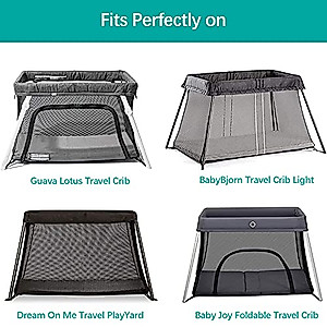 Travel Crib Sheets Compatible with Guava Lotus, Baby Bjorn, Dream on Me Travel Crib Light Playard, Soft Jersey Cotton Sheets for Travel Crib,Unisex, Boys & Girls (42" X 24"), 2 Pack