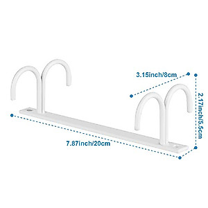 Mug Rack Under Cabinet - Coffee Cup Holder, 12 Mugs Hooks Under Shelf, Display Hanging Cups Drying Hook for Bar Kitchen Utensils White
