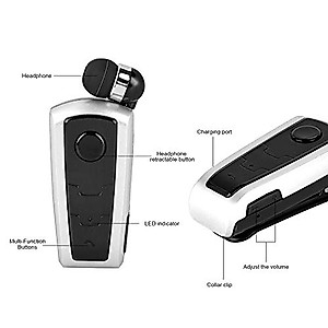 F910 Retractable Bluetooth Earphone Business Lavalier Earphone Sports Bluetooth Headset Voice Prompts Call Vibration Bluetooth V4.1 Anti-Lost