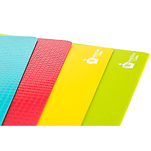 #1 Best Cutting Mat Set. Colorful Kitchen Cutting Board Set, Super Easy Clean Modern Cutting Boards, Nice Flexible Non-Stick Surface. 4 Pieces. Imperial Kitchen Collection