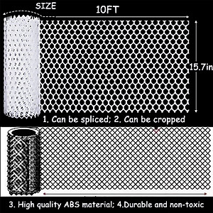 15.7IN x 10FT White Plastic Chicken Wire Fence Mesh,Hexagonal Plastic Poultry Netting for Chicken,Upgraded Plastic Garden Mesh Fencing for Gardening Wire Frame for Crafts, Balcony Protection Net