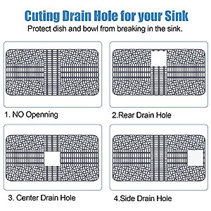 JUSTOGO Sink Protectors for Kitchen Sink,Silicone Sink Mat Grid Accessory 26 "x 13 ",1 PCS Non-slip Grey Sink Mats for Bottom of Kitchen Farmhouse Stainless Steel Porcelain Sink