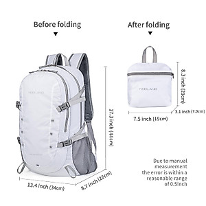 Sharkborough NODLAND Lightweight Backpack, Travel 40L Foldable Water-Resistant Daypack, Hiking Outdoor Camping Rucksack for Men Women