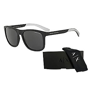 Armani Exchange AX4049SF 818287 57M Matte Black/Grey Square Sunglasses For Men+ BUNDLE with Designer iWear Complimentary Care Kit