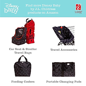 Disney Baby by J.L. Childress Mickey Mouse Stroller Hooks - Universal Stroller Clips with Non-Slip Straps - Durable Carabiners to Hold Water Bottles & Bags - 2 Pack - Disney Travel Accessory - Black
