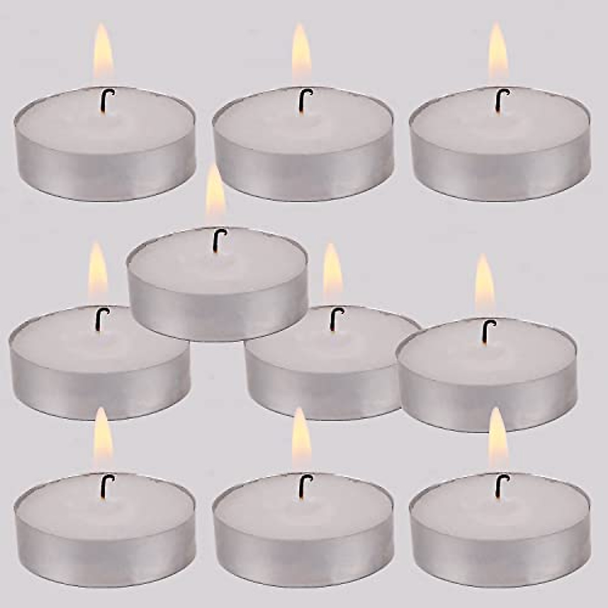 10pcs Tea Lights Candles Unscented Tealight Candle Smokeless Dripless Tea Candles for Wax Seal Stamp Kit, Shabbat, Weddings, Home Decorative, White