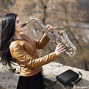 Reeds Case Compatible with Vandoren/for D'Addario Woodwinds/for Sovvid/for Glory Saxophone Clarinet Reeds. Storage Holder for 12 pcs Reed and Humidity Pack (Box Only) -Grey Inner