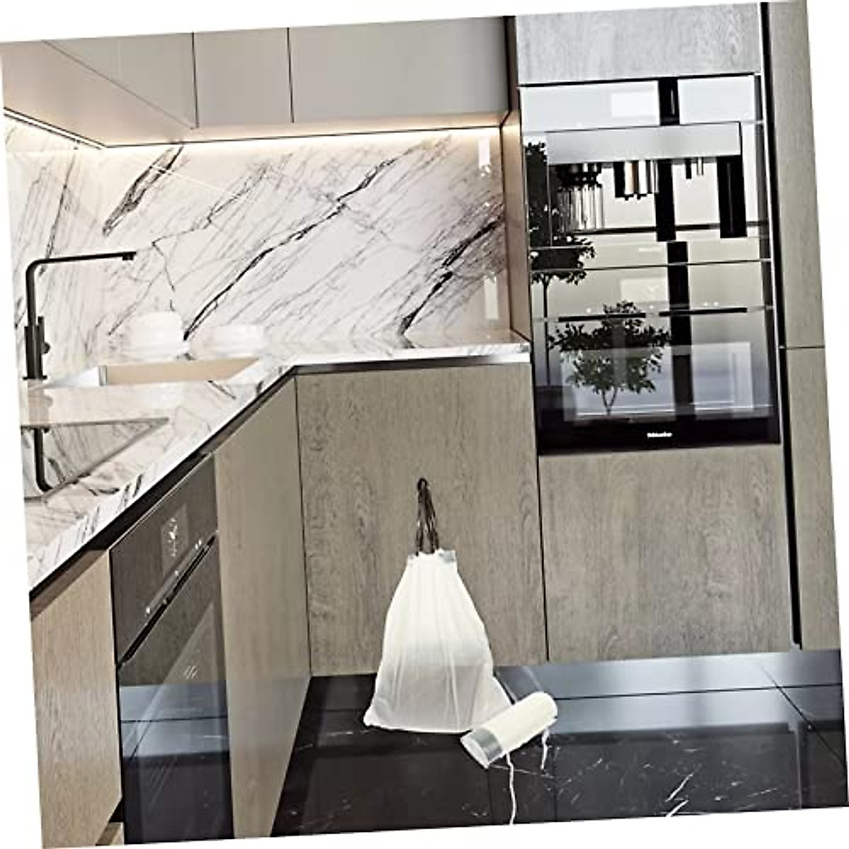 60Pcs drawstring garbage bag white trash bin compost garbage bin mini trash bags small garbage bags plastic trash bag 4 gallon trash bag Household Trash Bags Strong Garbage Bags