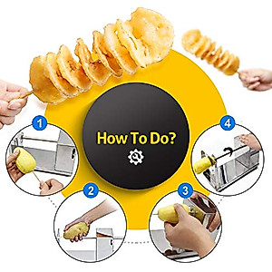 RioRand Manual Stainless Steel Twisted Potato Slicer Spiral Vegetable Cutter French Fry