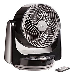 Ozeri - OZF6 Brezza III Dual Oscillating 10" High Velocity Desk Fan, Black/Gray
