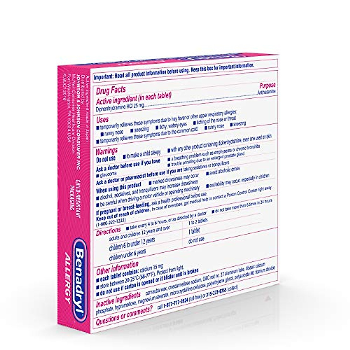 Benadryl Ultratabs Antihistamine Allergy Relief with Diphenhydramine HCl, 24 Count