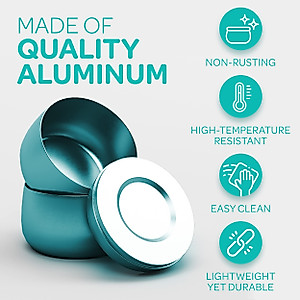 Hearts & Crafts Containers with Lids for Candles - 24-Pack of Teal Candle Tins 8 oz for Candle Making, Storage, and Organizing Small Essentials - Empty Jars for DIY Crafts and Gifts