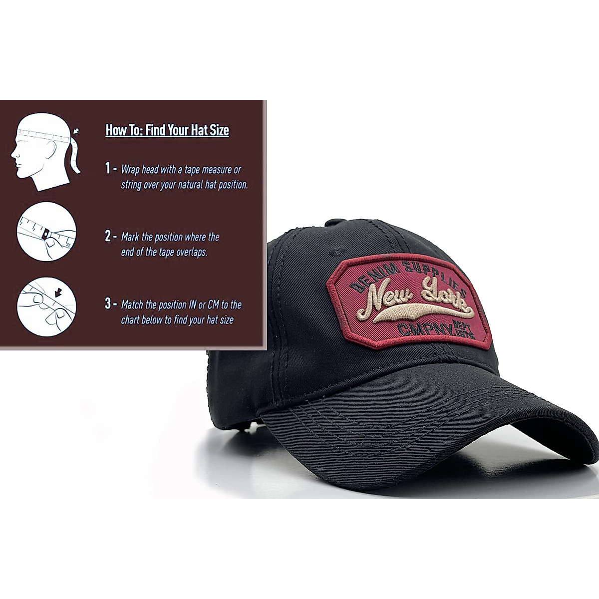 JFiyemrut Vintage City Baseball Cap - Embroidered Cotton Dad Hat,Adjustable Classic Streetwear Baseball Hat Black