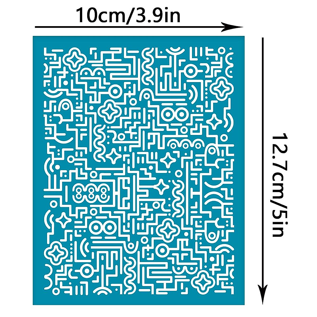 OLYCRAFT 4x5 Inch Abstract Maze Clay Stencils Maze Theme Silk Screen for Polymer Clay Floral Maze Silk Screen Stencils Mesh Transfer Stencils for Polymer Clay Jewelry Making