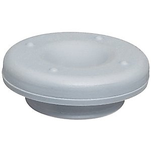 Wheaton 224100-175 Rubber 20mm Straight Plug Style Stopper, Gray Chlorobutyl-Isoprene Blend/40 PTFE Faced (Case of 1000)