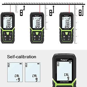 Huepar Laser Distance Measure 330Ft with Li-ion Battery & Electric Angle Sensor, Backlit LCD Laser Measure M/In/Ft with High Accuracy Multi-Measurement Modes, Pythagorean, Distance, Area&Volume-LM100A