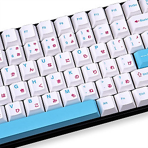 PBT White Japanese Keycaps 135 Keys Dye Cherry Profile with Key Puller Suitable for 104/87/84/61 60% MX Cherry Gateron Gaming Keyboard（135 Keycaps）