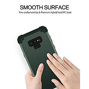 BENTOBEN Galaxy Note 9 Case, Phone Case Samsung Note 9, Heavy Duty 3 in 1 Rugged Hybrid Hard PC Soft Silicone Bumper Shockproof Drop Protective Girls Women Boy Cute Cover for Galaxy Note 9, Dark Green
