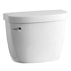 KOHLER 4369-0 Cimarron 1.28 gpf Toilet Tank with AquaPiston Flush Technology and Left-Hand Trip Lever, White