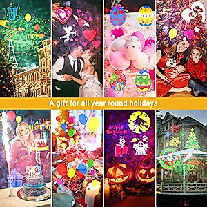 Christmas Holiday LED Projector Lights，Waterproof 3D Ocean Wave & 20 Patterns Double Projection Light with Remote for Birthday Party Garden Decorations