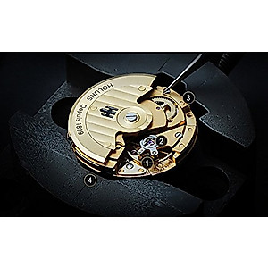 HOLUNS Mens Full Gold Watch Automatic Mechanical Gilded Steel Self-Wind Sapphire Glass Dress Waterproof Watch (Gold)