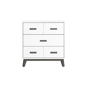 Babyletto Scoot 3-Drawer Changer Dresser with Removable Changing Tray in Slate/White, Greeguard Gold Certified