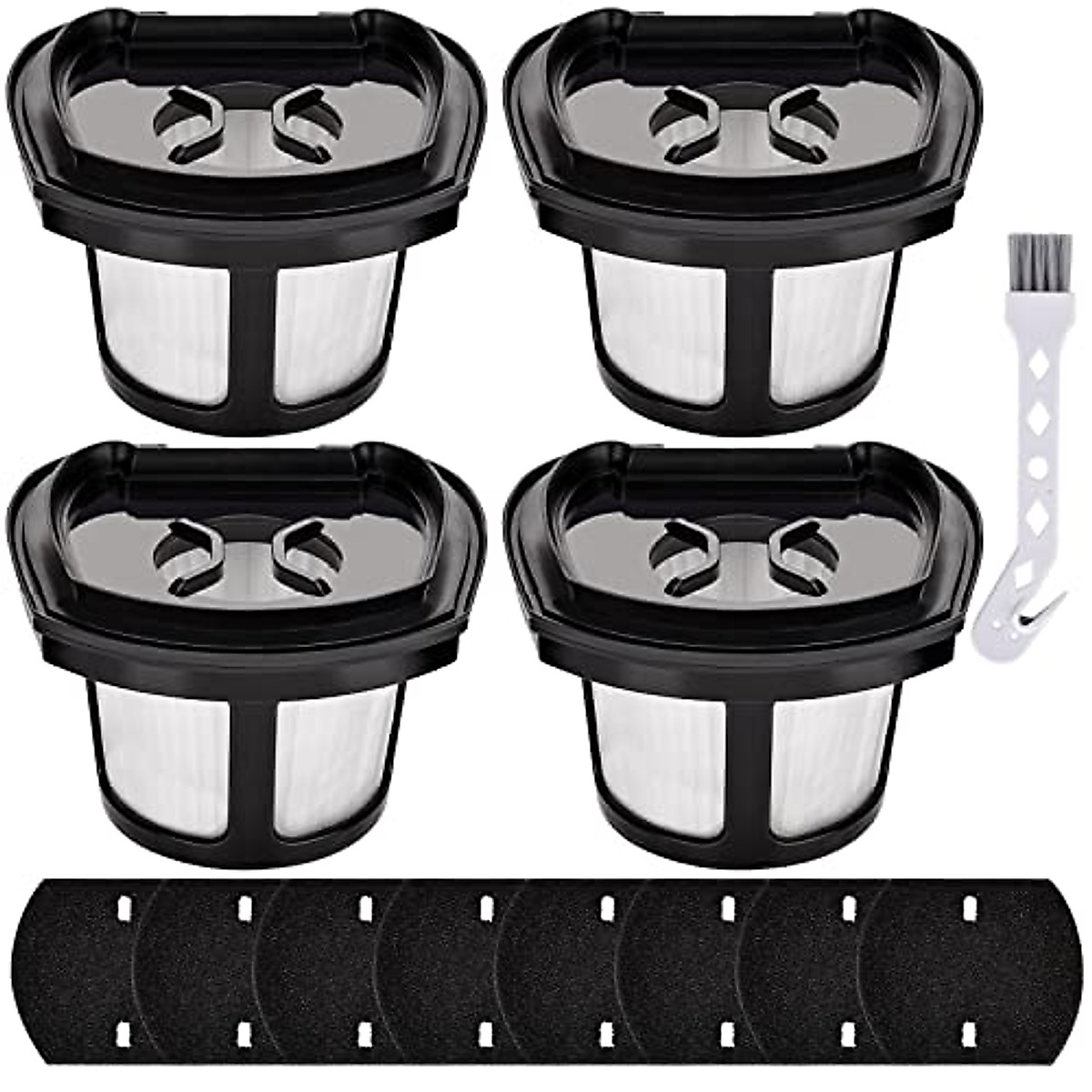 4 Pack 2390A Filter Replacement for Bissell Pet Hair Eraser Filter Hand Model 2390 2389 23903 2284W Handheld Vacuum, Compare to Parts # 1614212 1614203 1614204, 4 Mesh Filters 8 Foam Filters