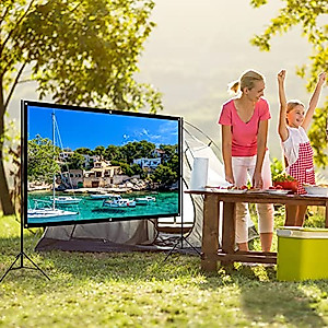 SuanlaTDS 16:9 HD Projector Projection Movies Screen, Foldable Anti-Crease Portable for Home Outdoor Indoor Support