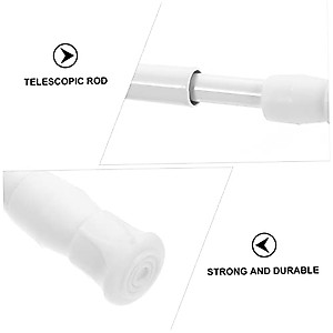 Cabilock 1 Set Telescopic Rod Nail- Free Tension Rod Drying Support Rods Curtain Spring Tension Rod Metal Hangers Heavy Duty Heavy Duty Brackets Shower Curtain Holders Bathroom Curtain Rod